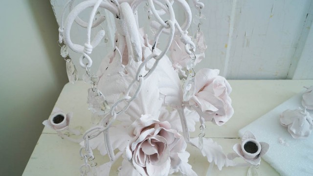 DIY Shabby Tole Chandelier - MAKEUP FOR MATURE SKIN