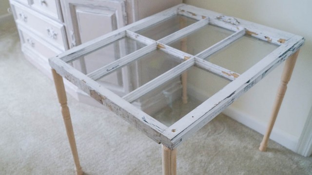 DIY Repurpose An Old Window Into A Table - MAKEUP FOR MATURE SKIN