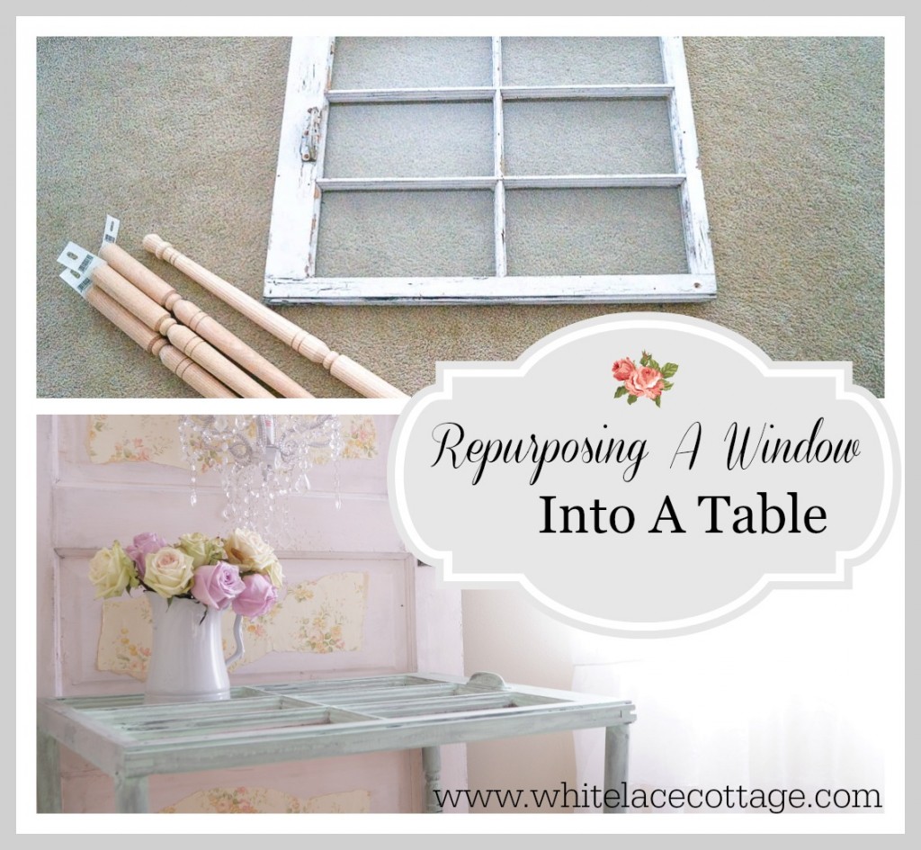 DIY Repurpose An Old Window Into A Table - MAKEUP FOR MATURE SKIN