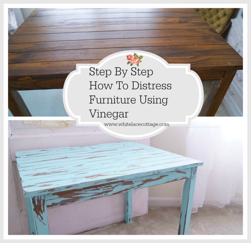 Distress Furniture With Vinegar Tutorial - MAKEUP FOR MATURE SKIN